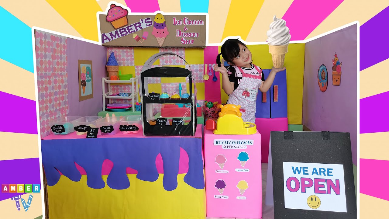Amber's Ice Cream Shop - DIY Cardboard Ice Cream Shop | Pretend Play ...