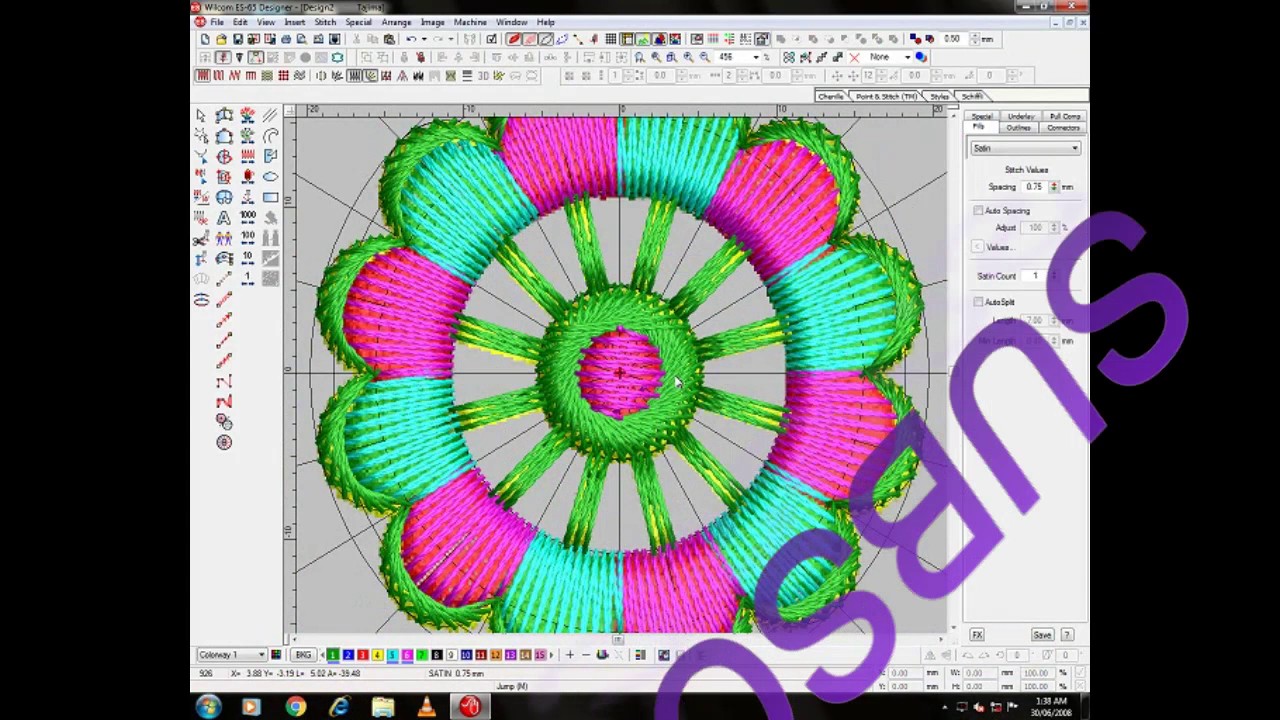 Machine Embroidery Design with Mirror - YouTube