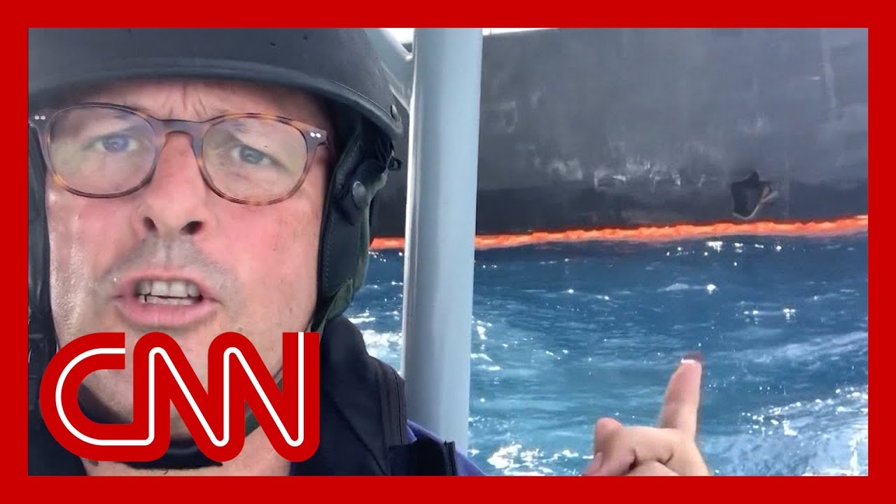 CNN reporter gets up-close look at attacked tanker - YouTube
