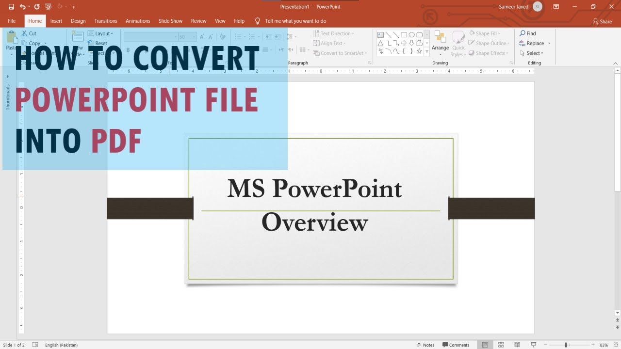 Microsoft PowerPoint 2019 : How to convert PPT to PDF - YouTube