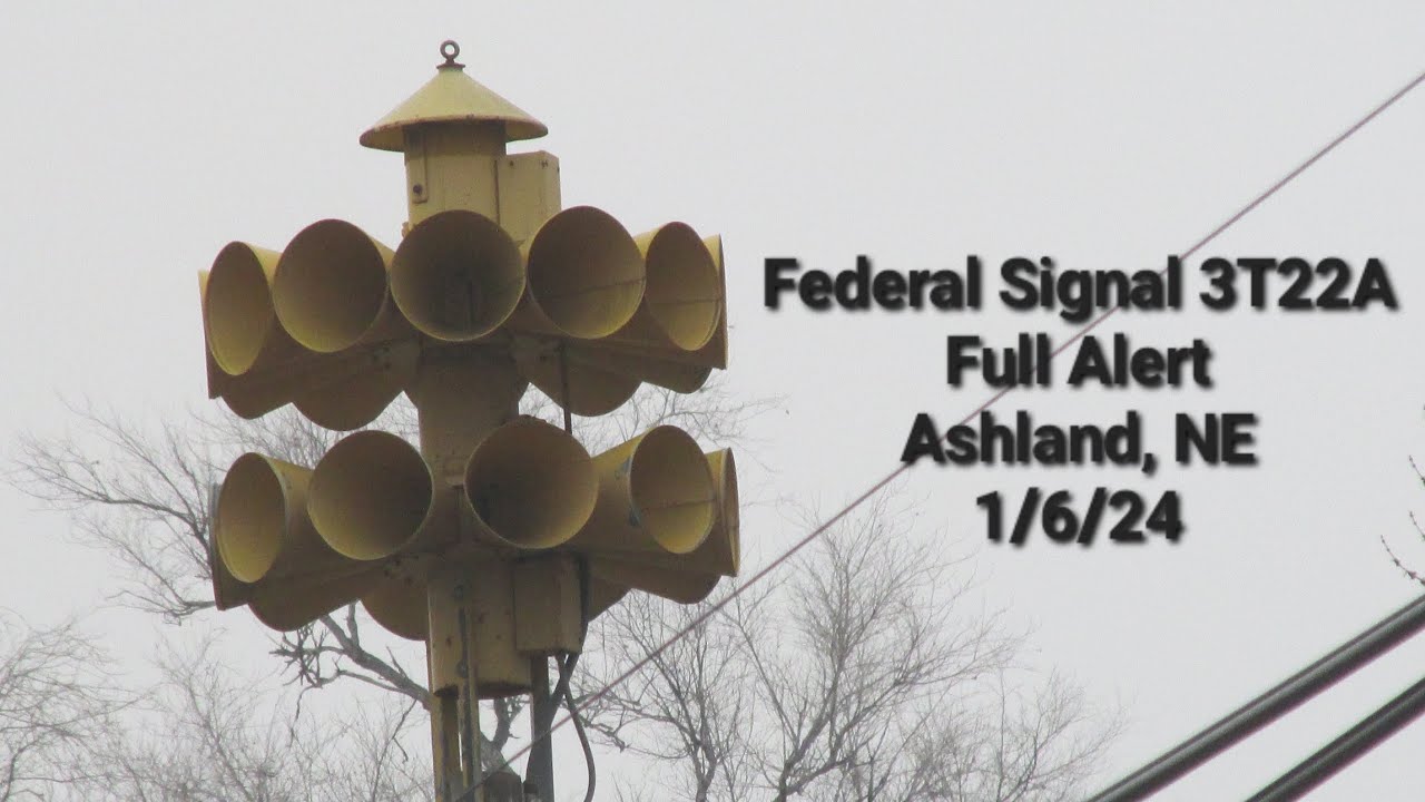 Federal Signal 3T22A | Full Alert | Ashland, NE 1/6/24 - YouTube