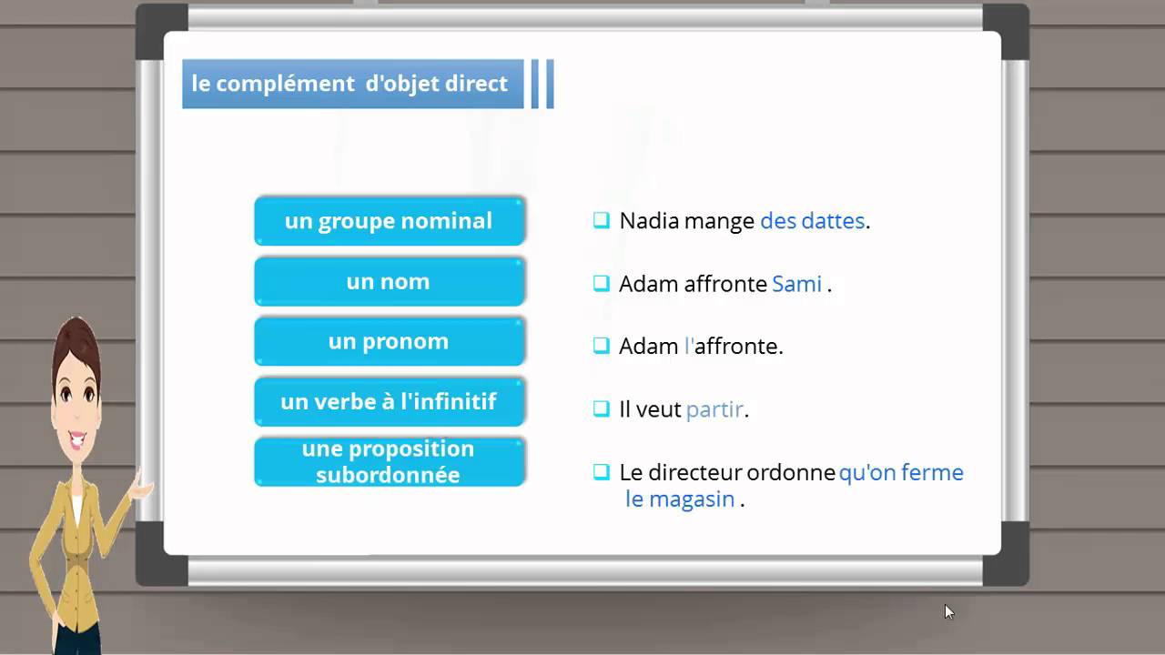 Langue française | le complément d'objet direct ( COD) et le complément ...