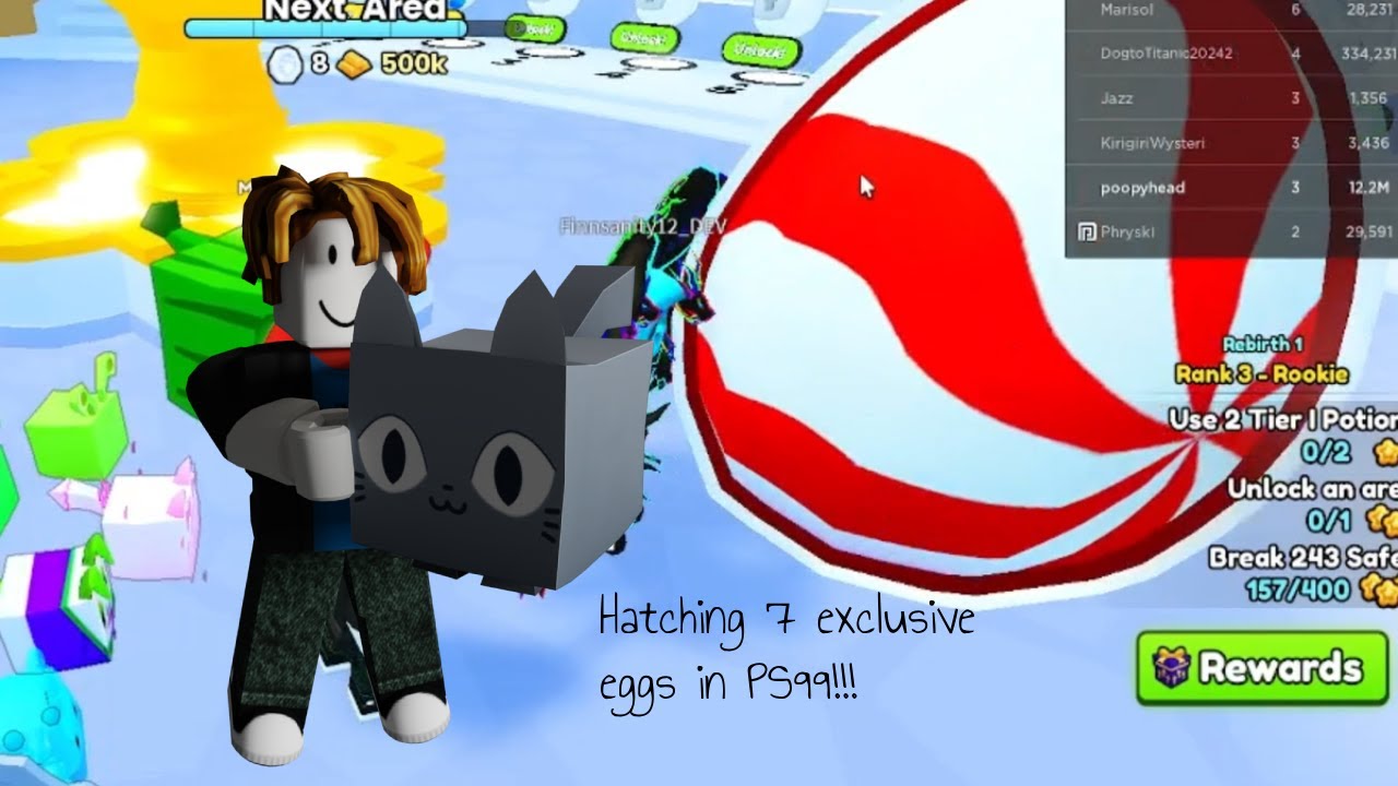 Hatching 7 exclusive eggs on PS99!!! - YouTube