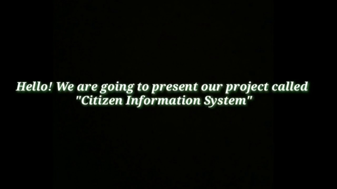 CITIZEN INFORMATION SYSTEM - YouTube