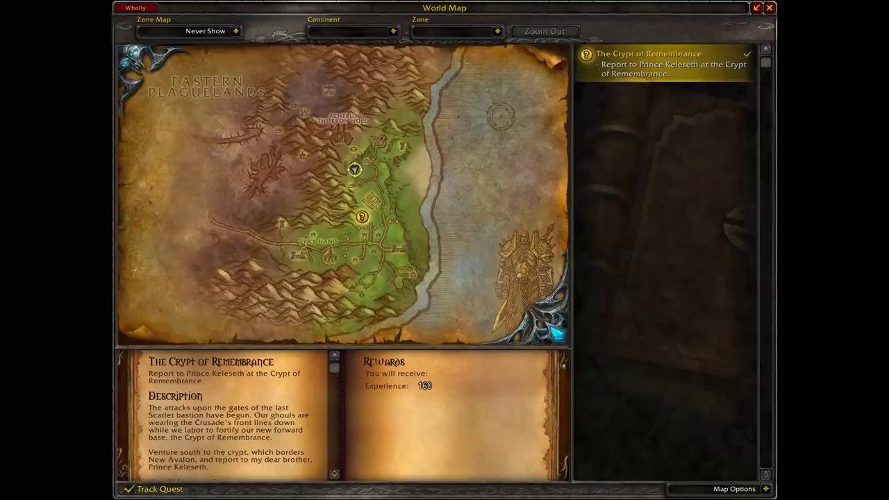 World of Warcraft Quests - The Crypt of Remembrance - YouTube