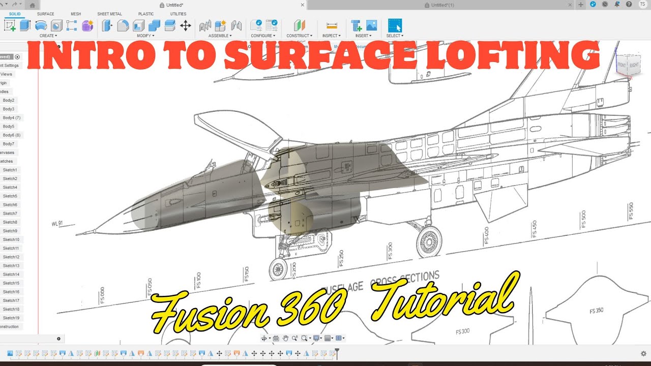 Introduction to surface modeling airplanes in Fusion 360 - YouTube