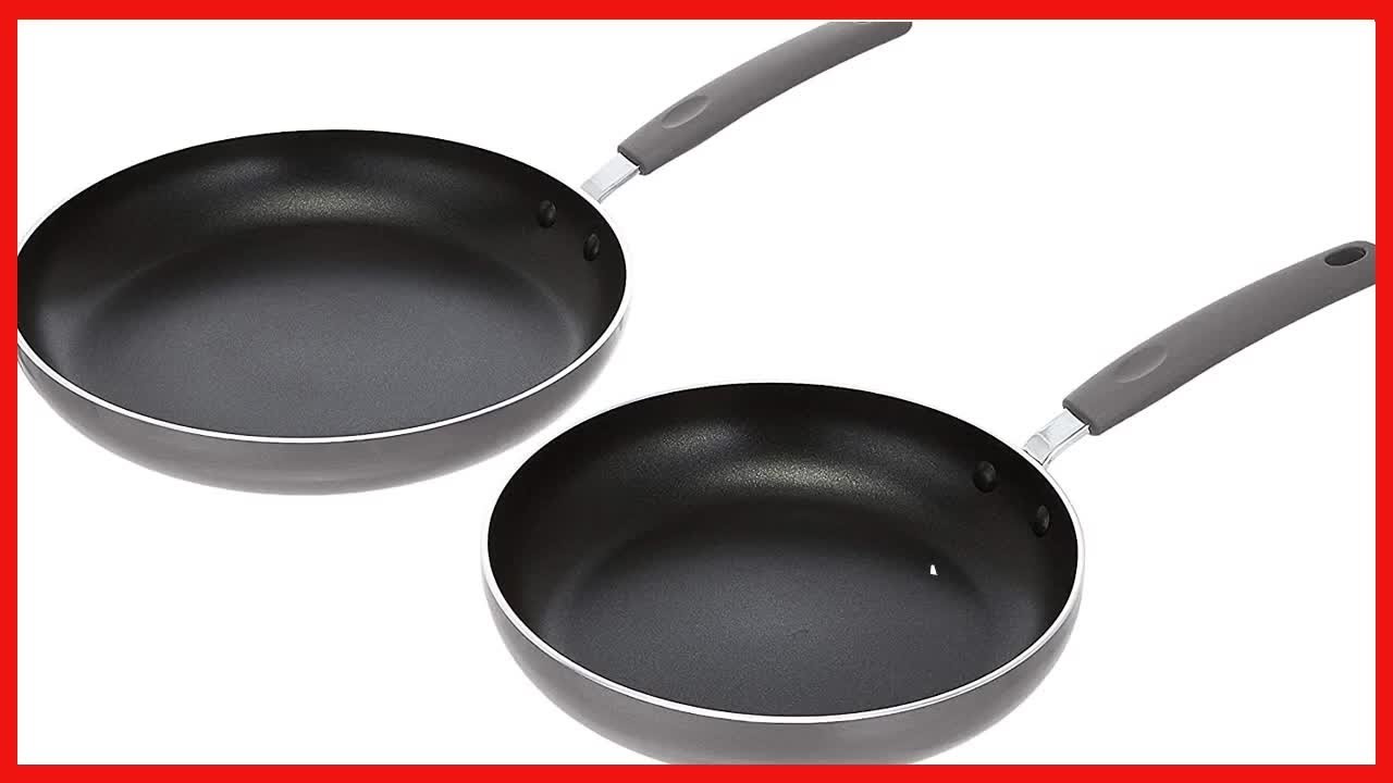 Amazon Basics Nonstick Frying Pan 2 Piece Set - 9.5 Inch and 11 Inch ...
