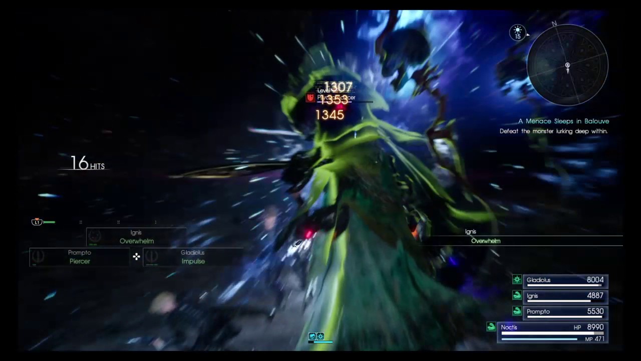 FINAL FANTASY XV - Psychomancer encounter - A Menace Sleeps in Balouve ...