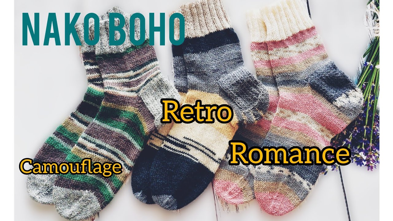 NAKO Boho 🧦обзор пряжи и готовые работы🧦 - YouTube