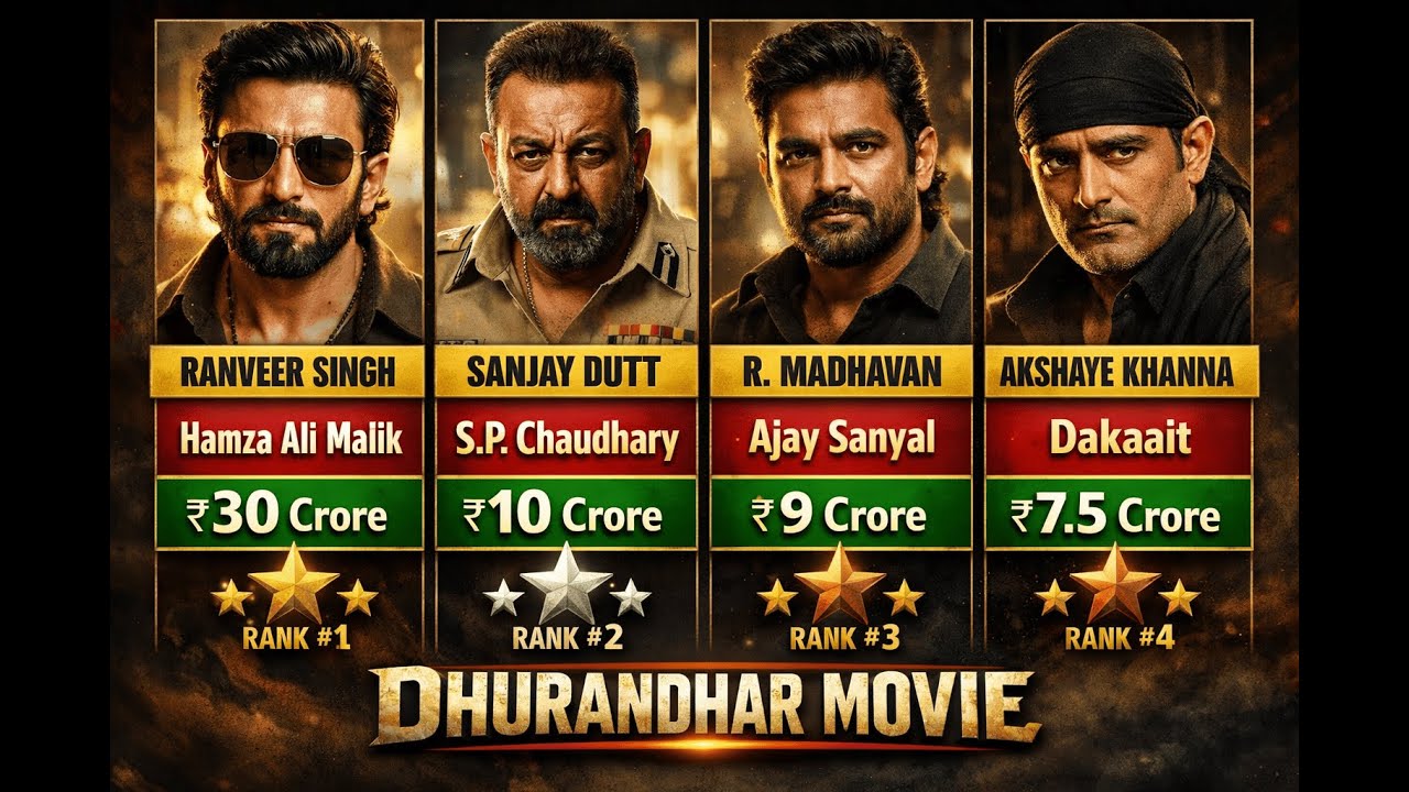 Dhurandhar Movie Star Cast Fees 💰 | Ranveer Singh ₹30Cr | Sanjay Dutt ...