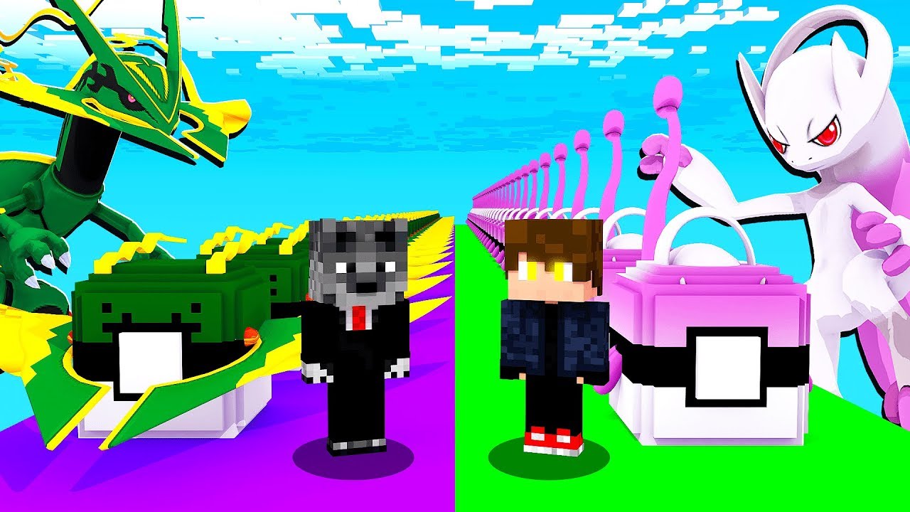 LUCKY PIXELMON MEGA RAYQUAZA VS LUCKY PIXELMON MEGA MEWTWO - MINECRAFT ...