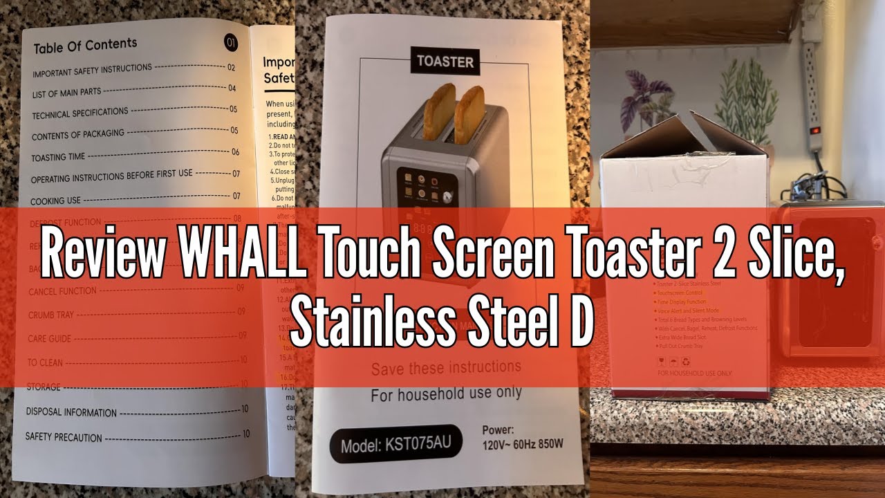 Review WHALL Touch Screen Toaster 2 Slice, Stainless Steel Digital ...