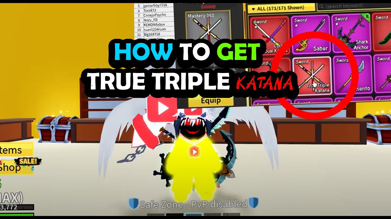 How to unlock the True Triple Katana sword in Blox Fruits - YouTube
