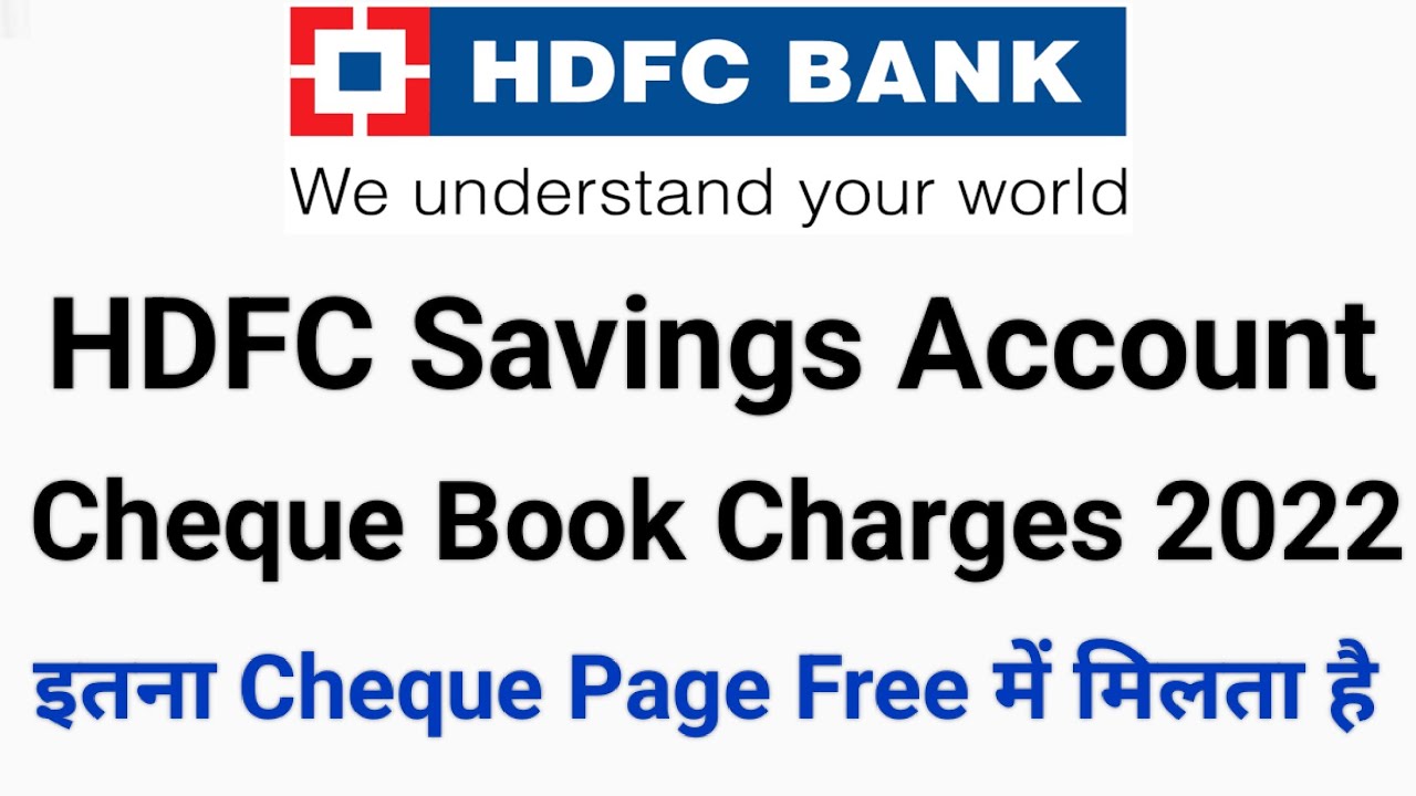 HDFC Cheque Book Charges | HDFC Bank Saving Account Cheque Book Charges ...