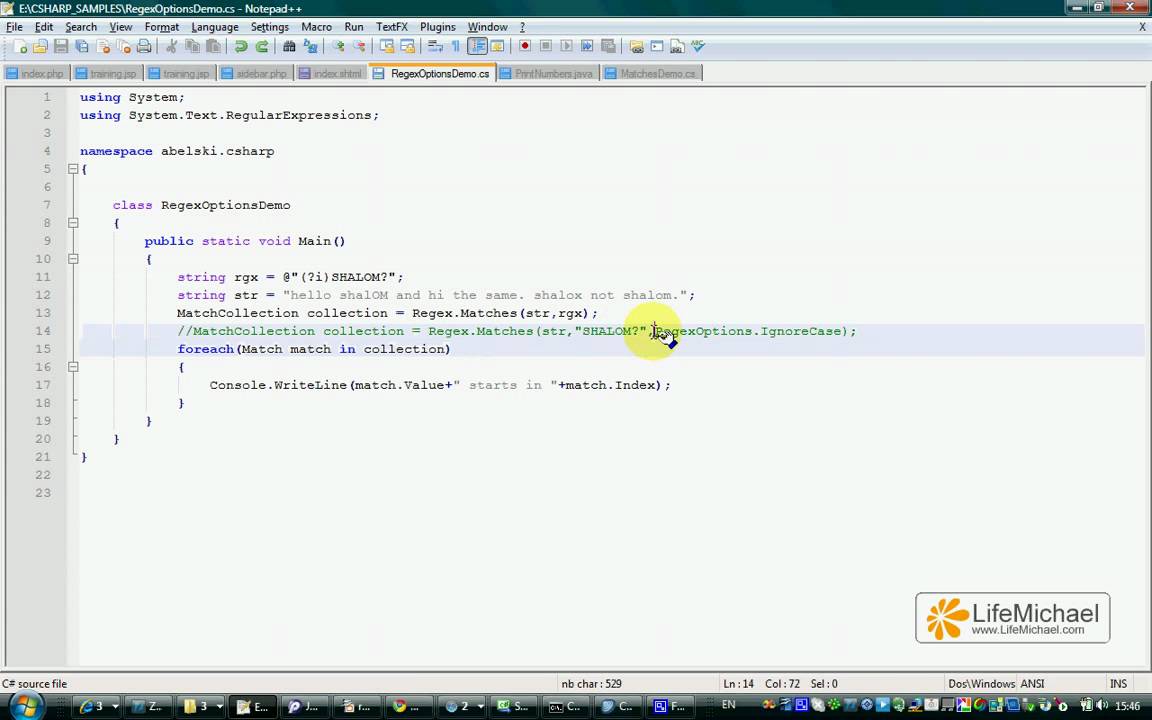 C# RegexOptions Demo - YouTube