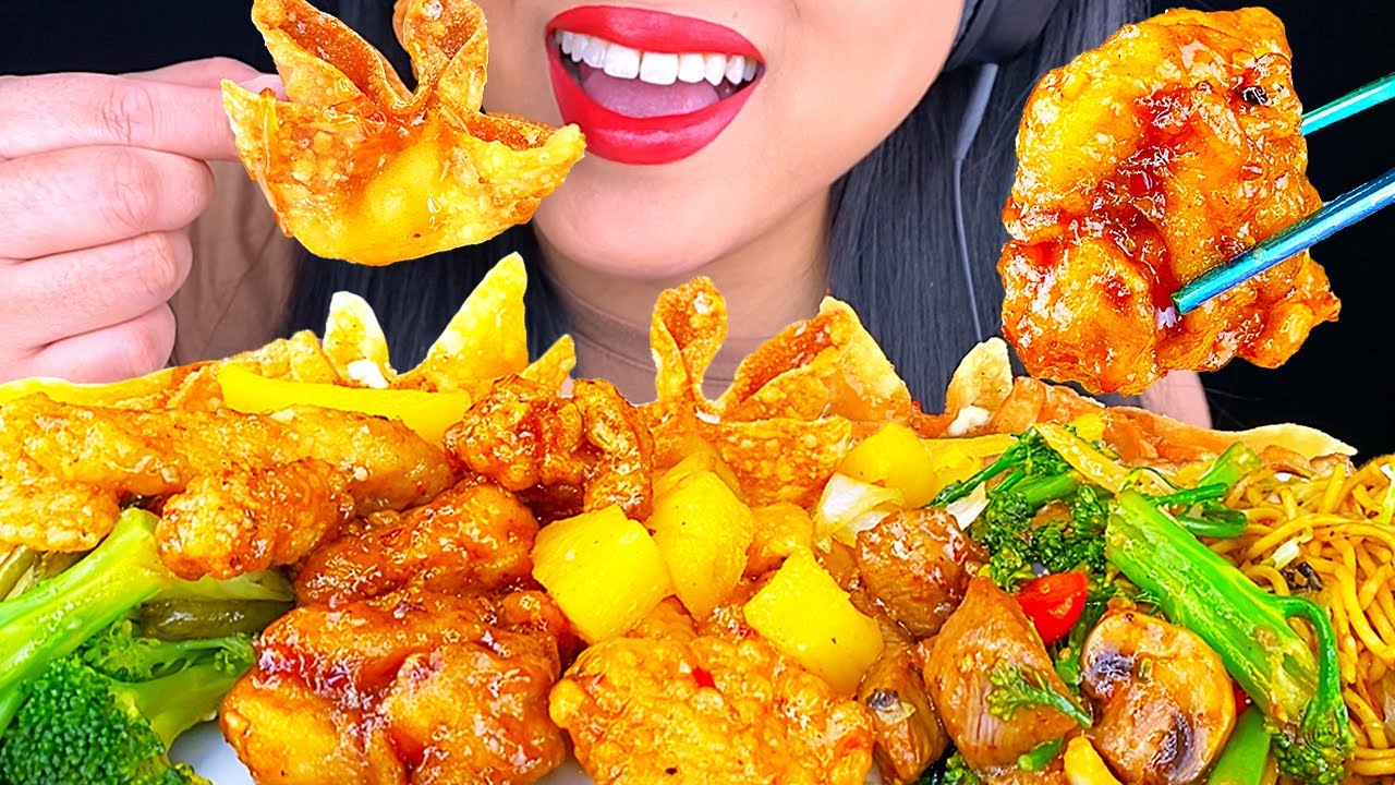 ASMR MY SUBSCRIBERS PICKED MY FOOD at PANDA EXPRESS *Extreme Crunch ...