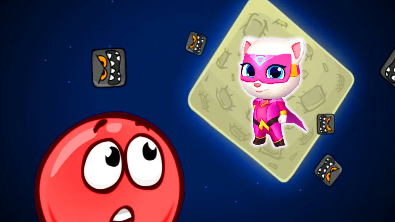 Red Ball 4 Battle For The Moon vs Talking Tom Hero Dash -Super Angela ...