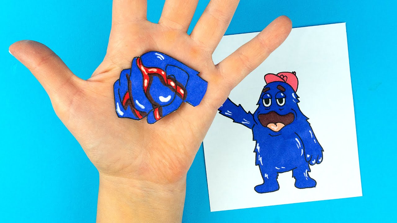 Amazing Paper Craft 3D effect with drawing GRIMACE SHAKE - YouTube