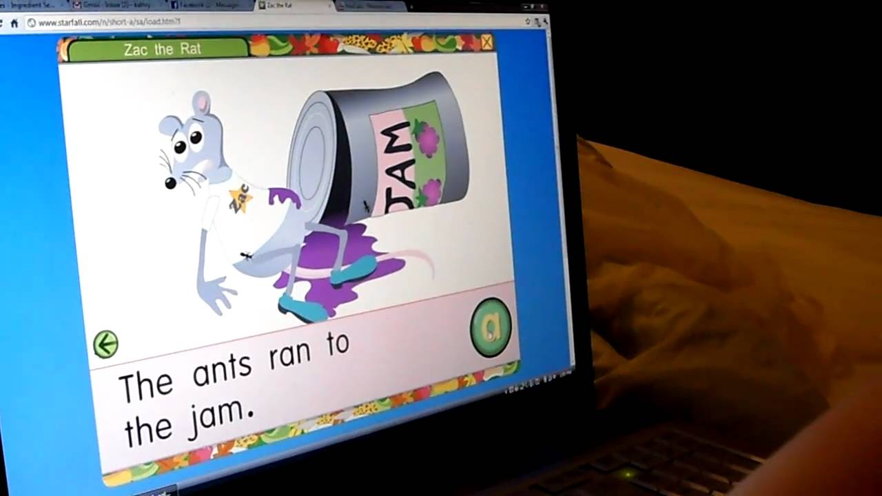 James, age 4, reading Zac the Rat on Starfall - YouTube