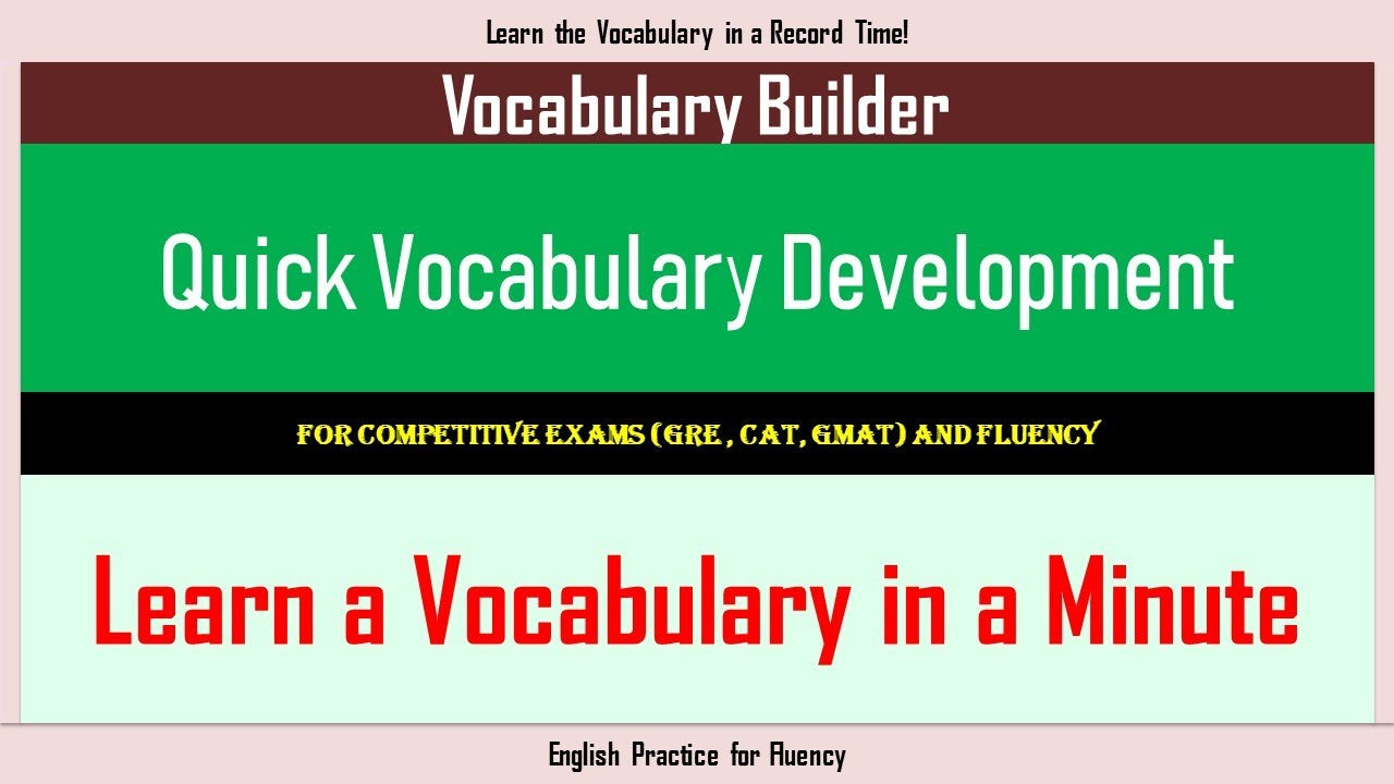 English Vocabulary Development by Meaning and Synonyms - Part 1 ...