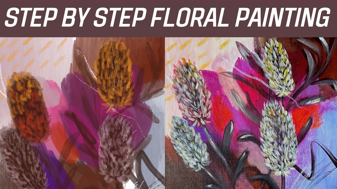 Floral Art | How To Paint Abstract Flowers - YouTube