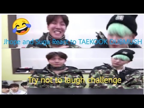 [Try not to laugh challenge] JHOPE and SUGA reaction to TAEKOOK DUBMUSH