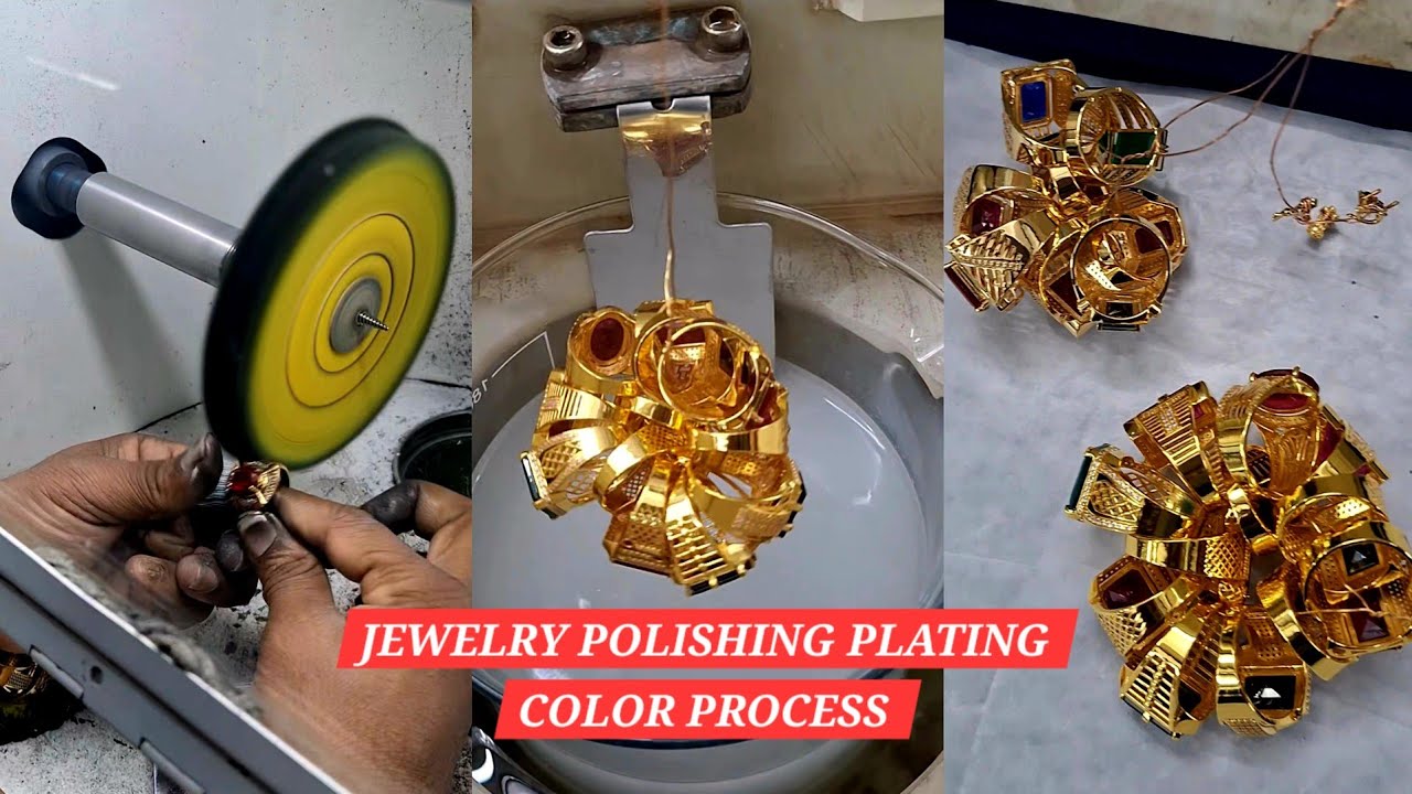 GOLD JEWELRY POLISH PLATING COLOR PROCESS /JEWELRY POLISHING - YouTube