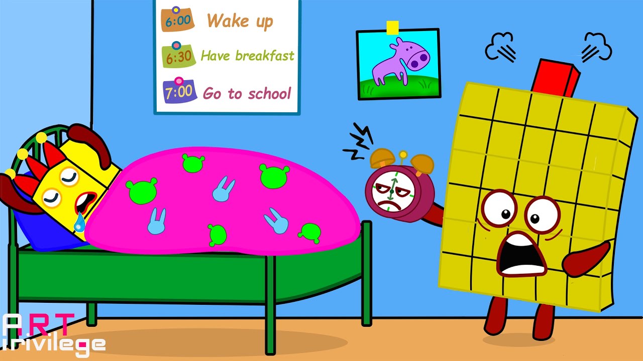 Oh No! Numberblock 3 wake up, you're late for School | Numberblocks ...