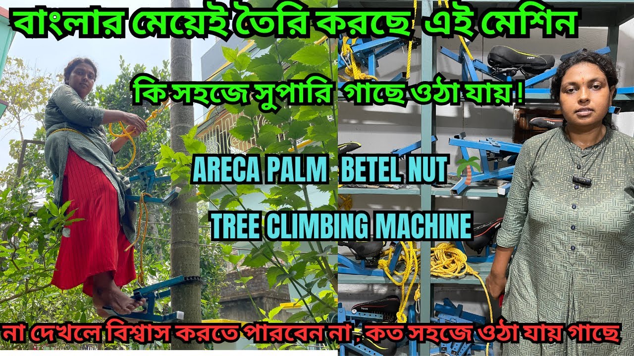Bengali Girl made easy Arecanut Tree Climbing Machine || সুপারি ও আরও ...