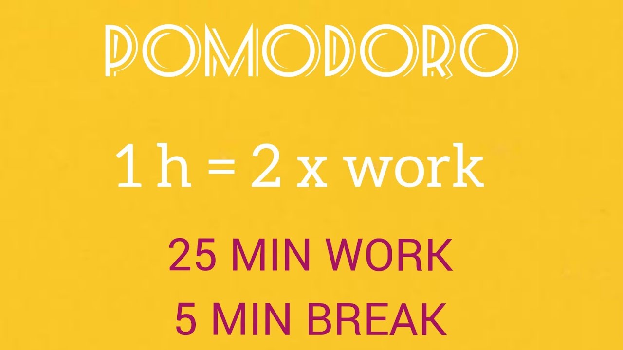 Pomodoro | 1 hour | 25min work | 5min break | work/ study timer ...