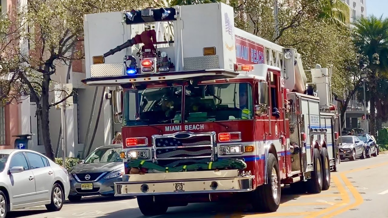 Miami Beach Fire/Rescue L-1 Responding - YouTube
