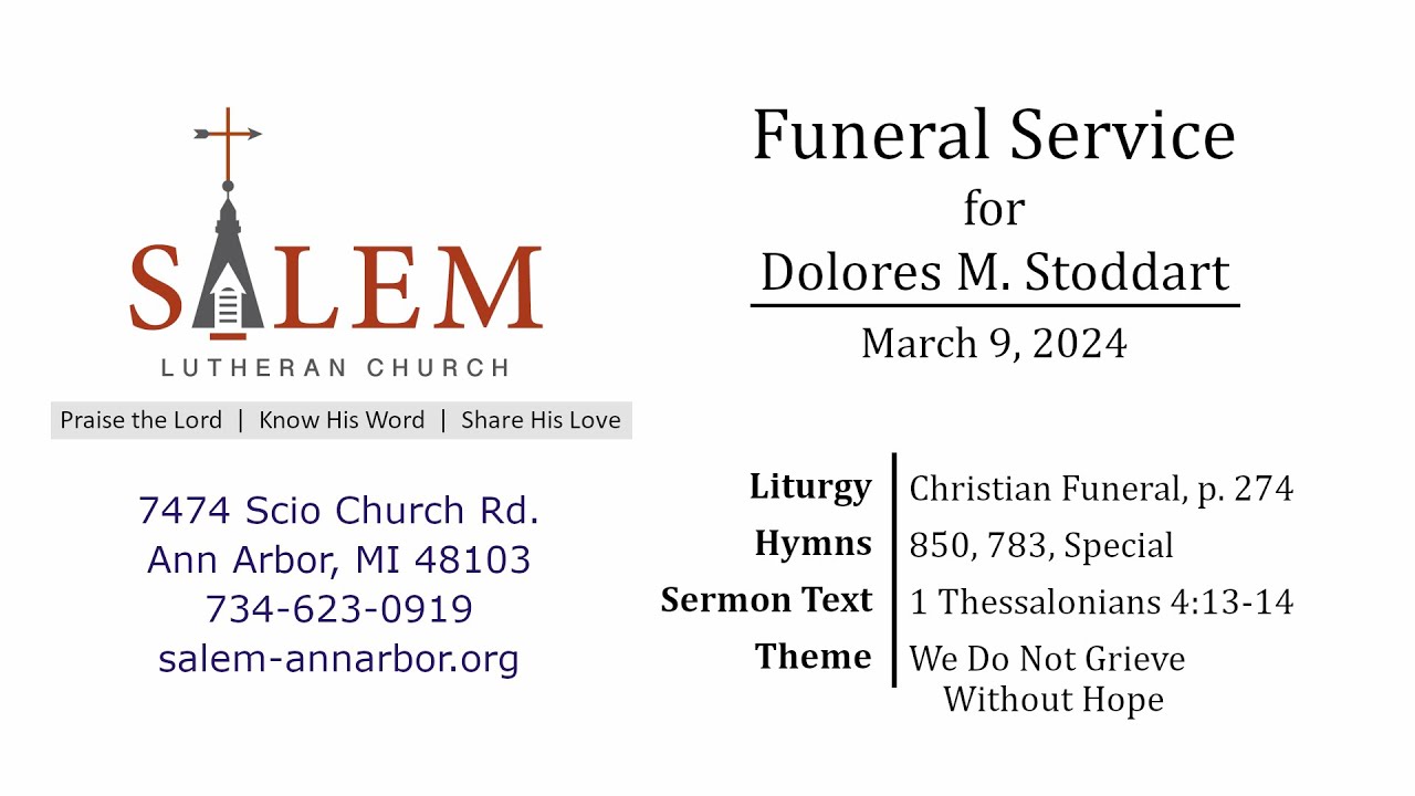 Funeral Service - March 9. 2024 - YouTube