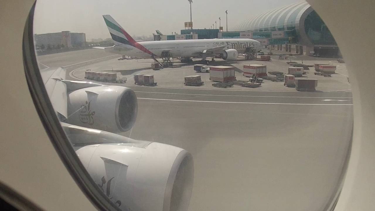 Emirates A380 Upper deck Take off from Dubai Airport - YouTube