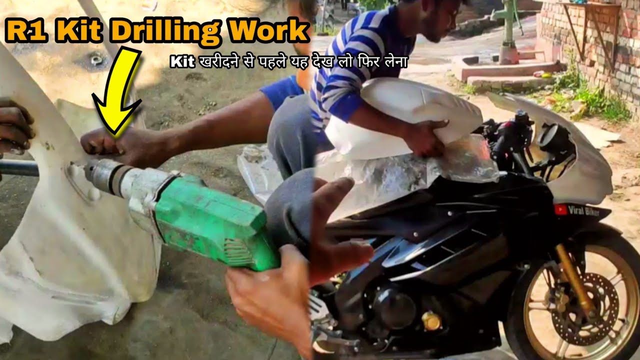 R1 Kit Drilling Work | Yamaha R15 V2 Converted To R1 | Part 2 - YouTube