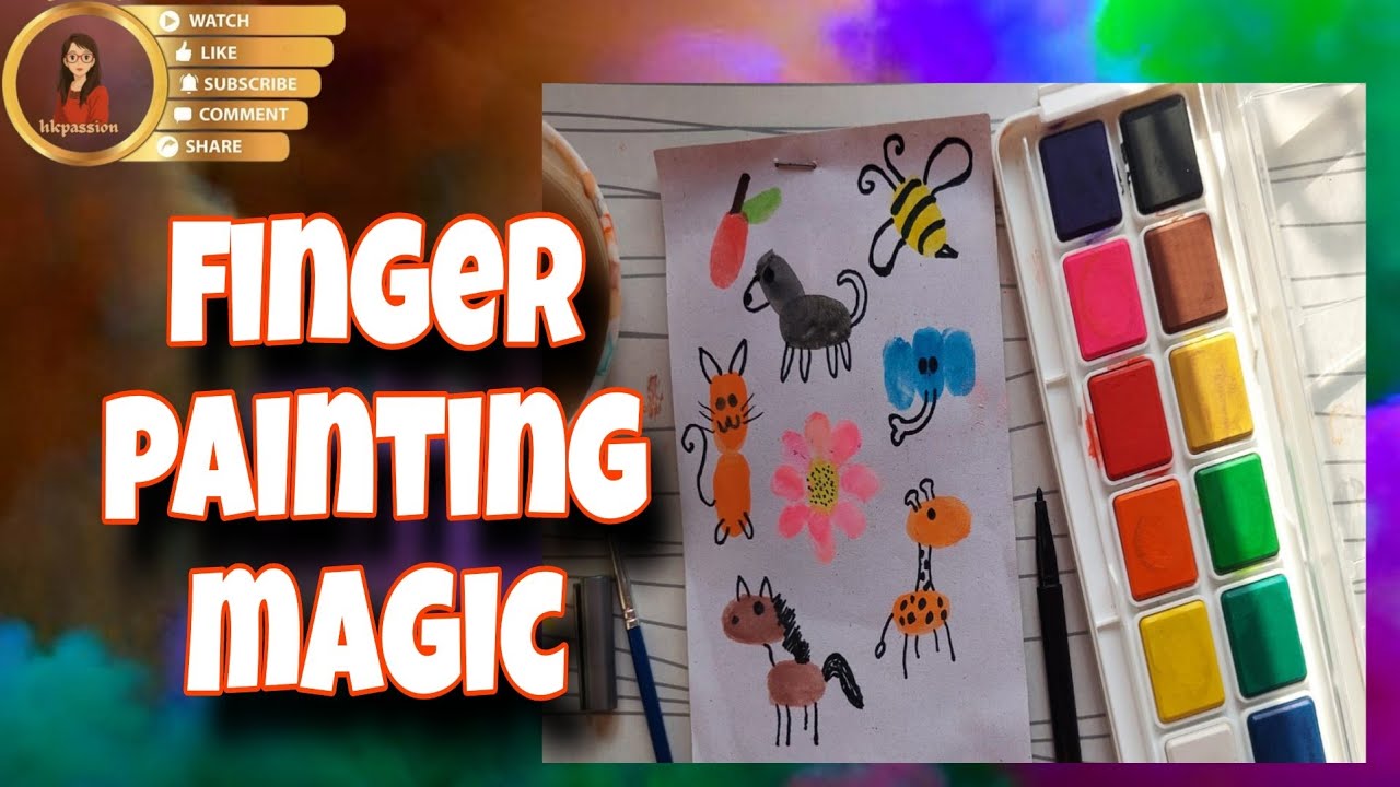 Finger Painting Fun with Watercolors | Easy Brush & Thumb Art ...