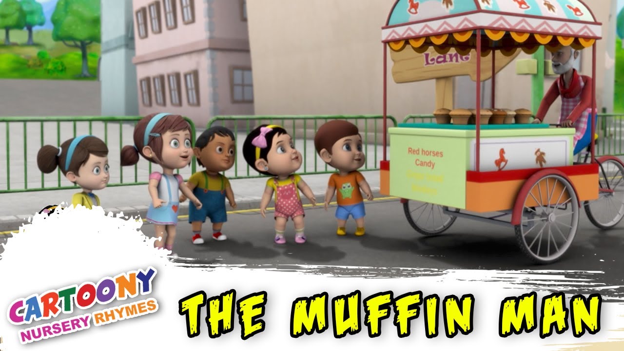 The Muffin Man | Animated Cartoony Nursery Rhymes In English | Baby ...