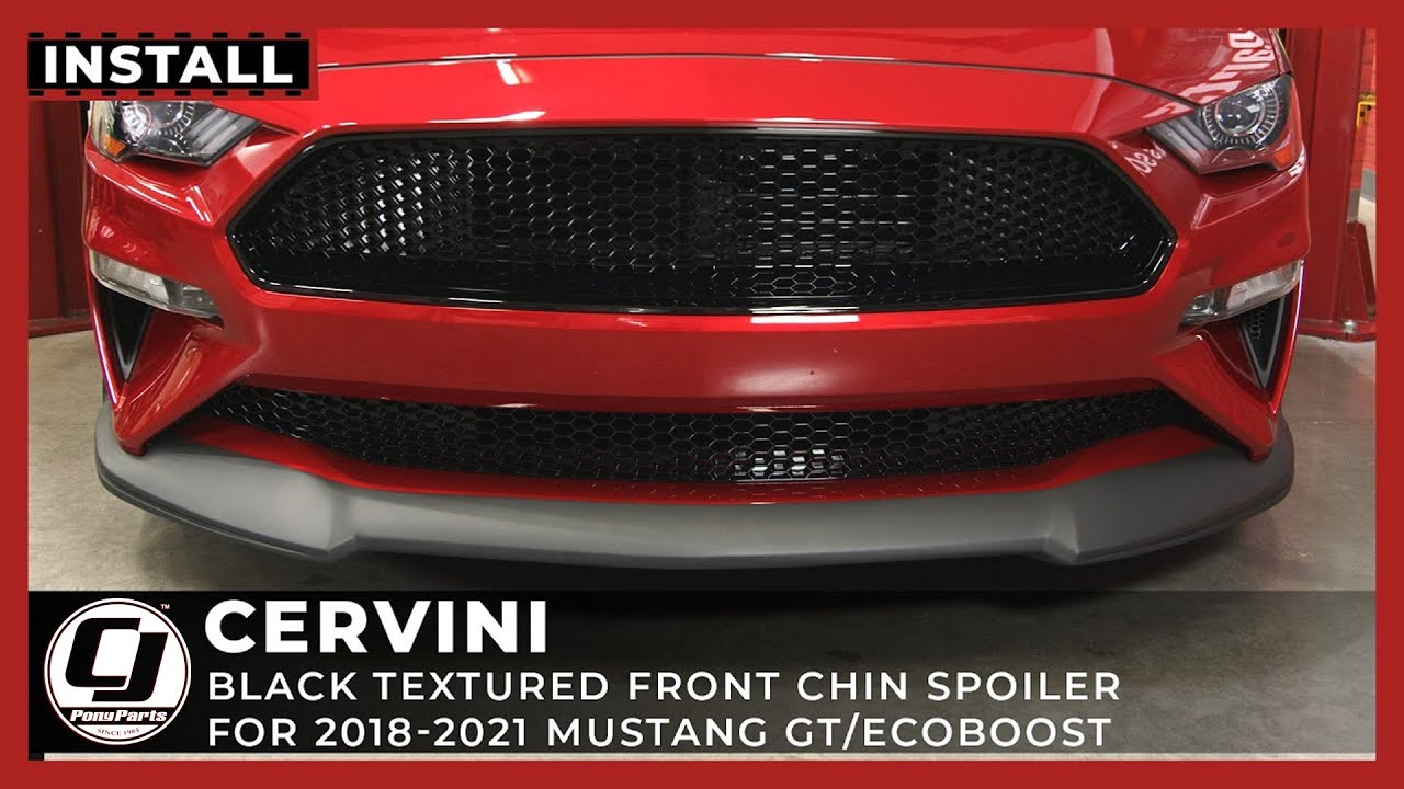 2018-2022 Mustang Install | Cervini Black Textured Front Chin Spoiler ...