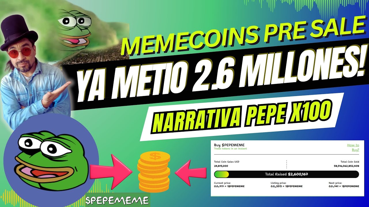💥🐸 PEPE MEME ya supera los $2.6 M USD 💸 ¡MEMECOIN por EXPLOTAR! Airdrop ...