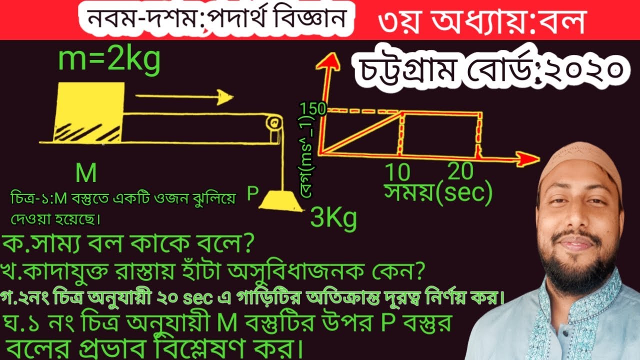ssc physics chapter 3 (কপিকল) chittagong board 2020 - pulley explained - YouTube