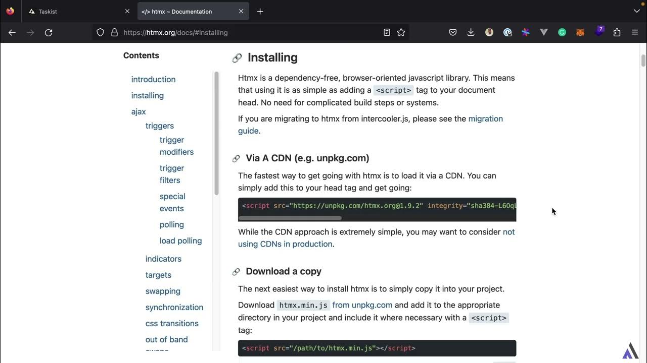 Getting started with AdonisJS and htmx - Installing HTMX - YouTube