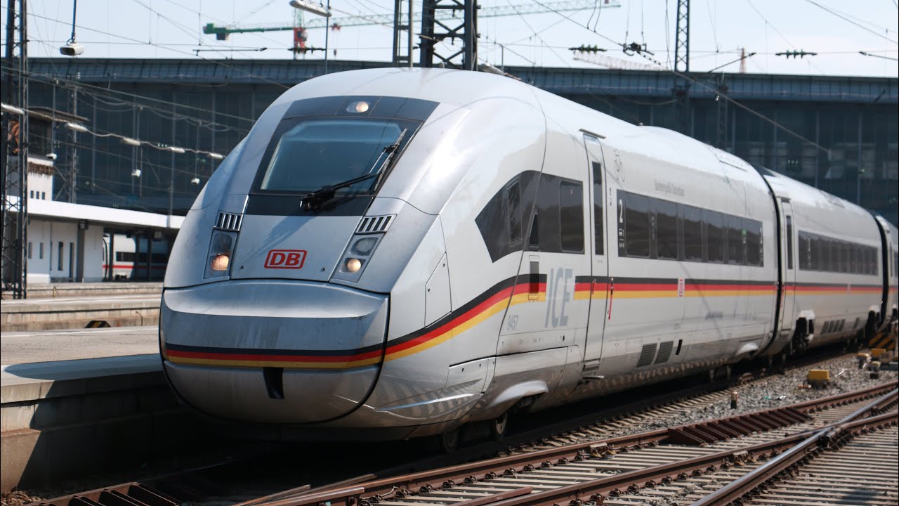 Ausfahrt Deutschland ICE (DB Br 412/812), München Hbf - YouTube