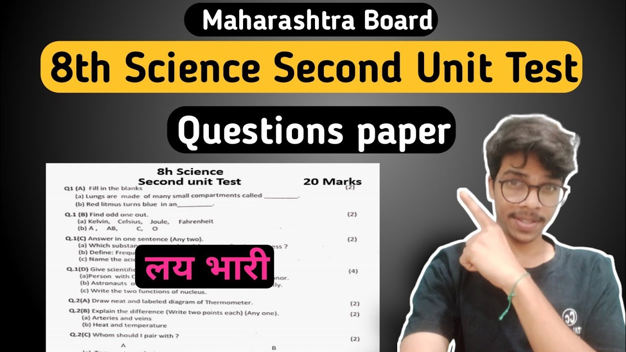 Class 8 Science second unit test question paper & solution ...