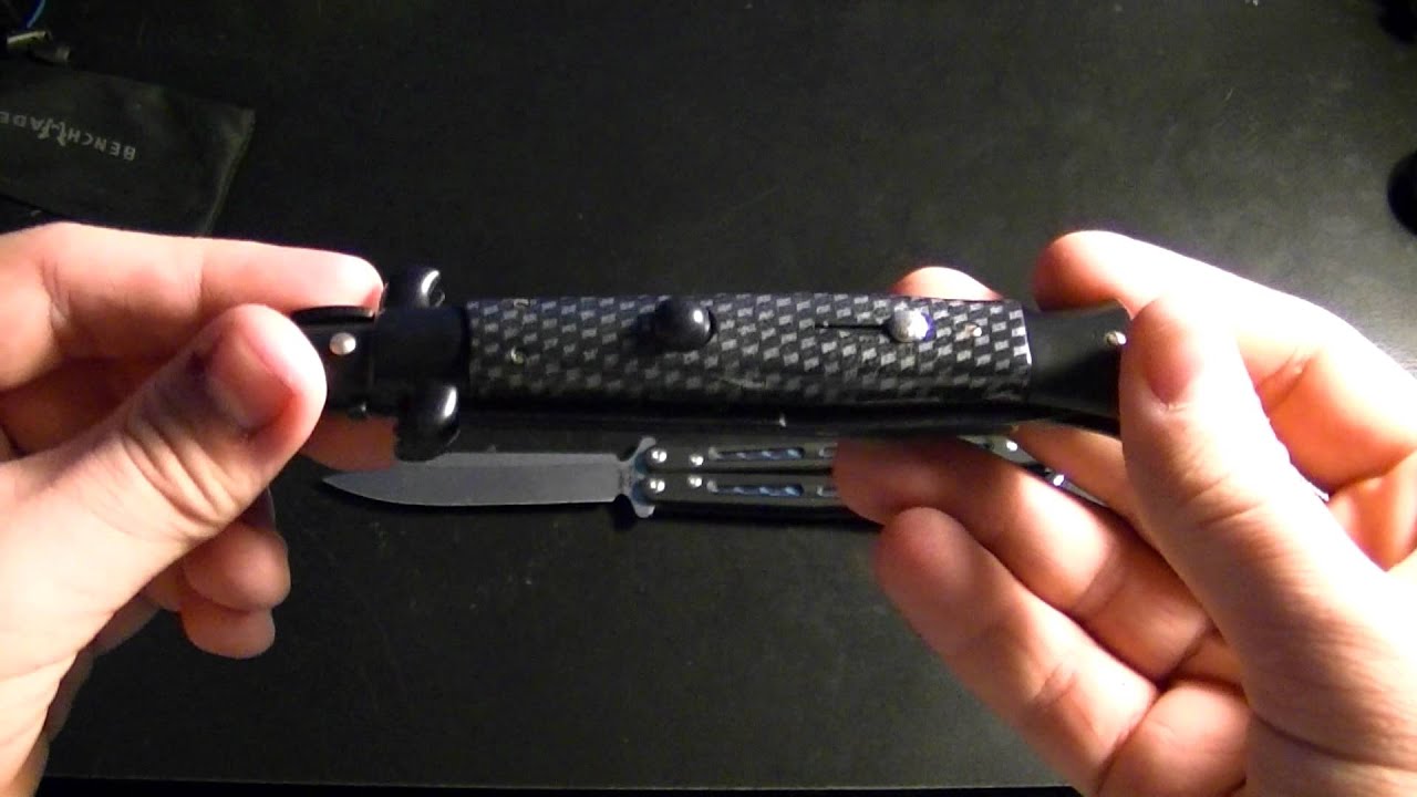 Knife Review: Frank B Stiletto (carbon fiber) Benchmade Model 51 morpho ...