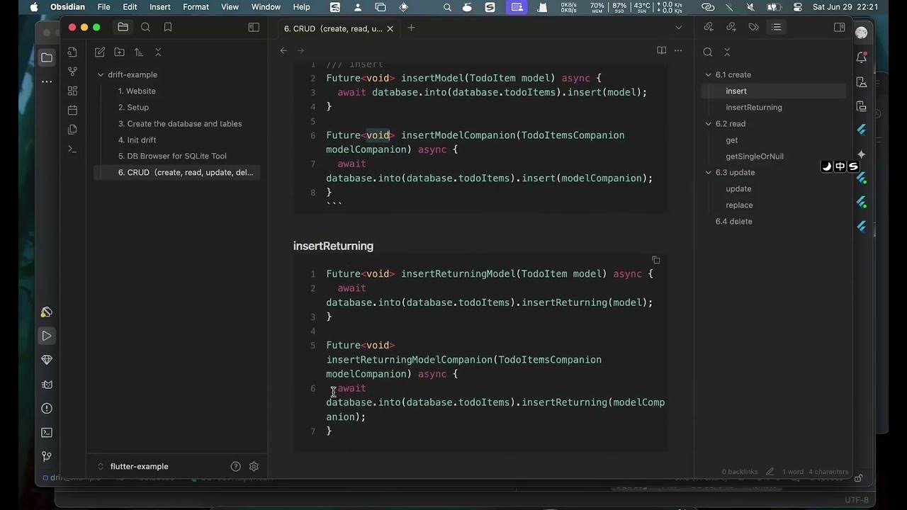 Flutter Drift Insert - YouTube