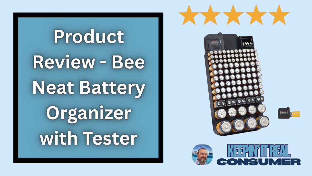 Bee Neat Battery Organizer Review | Store 114 Batteries + Built-In ...
