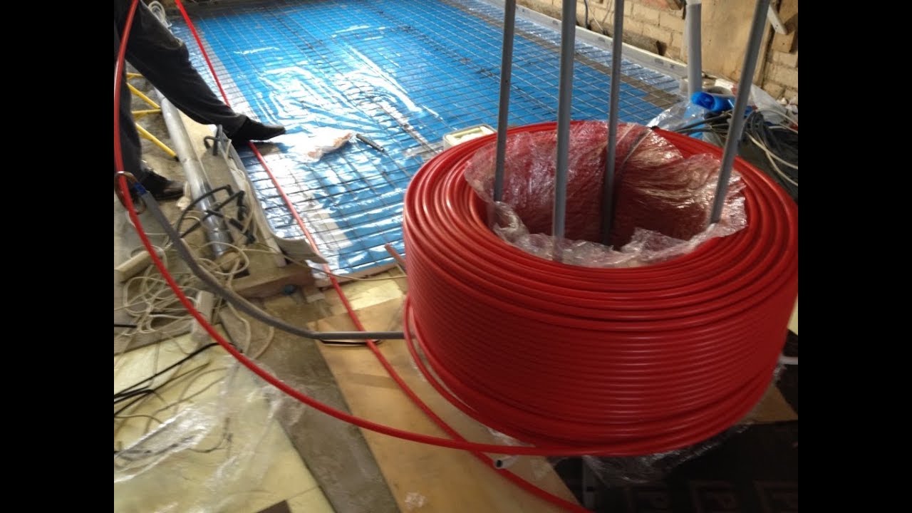 Underfloor Heating - Pipe Decoiler - winding - YouTube
