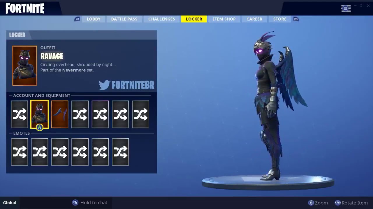 UPCOMING RAVAGE SKIN WITH (DARK WINGS BACK BLING) IN GAME FORTNITE ...