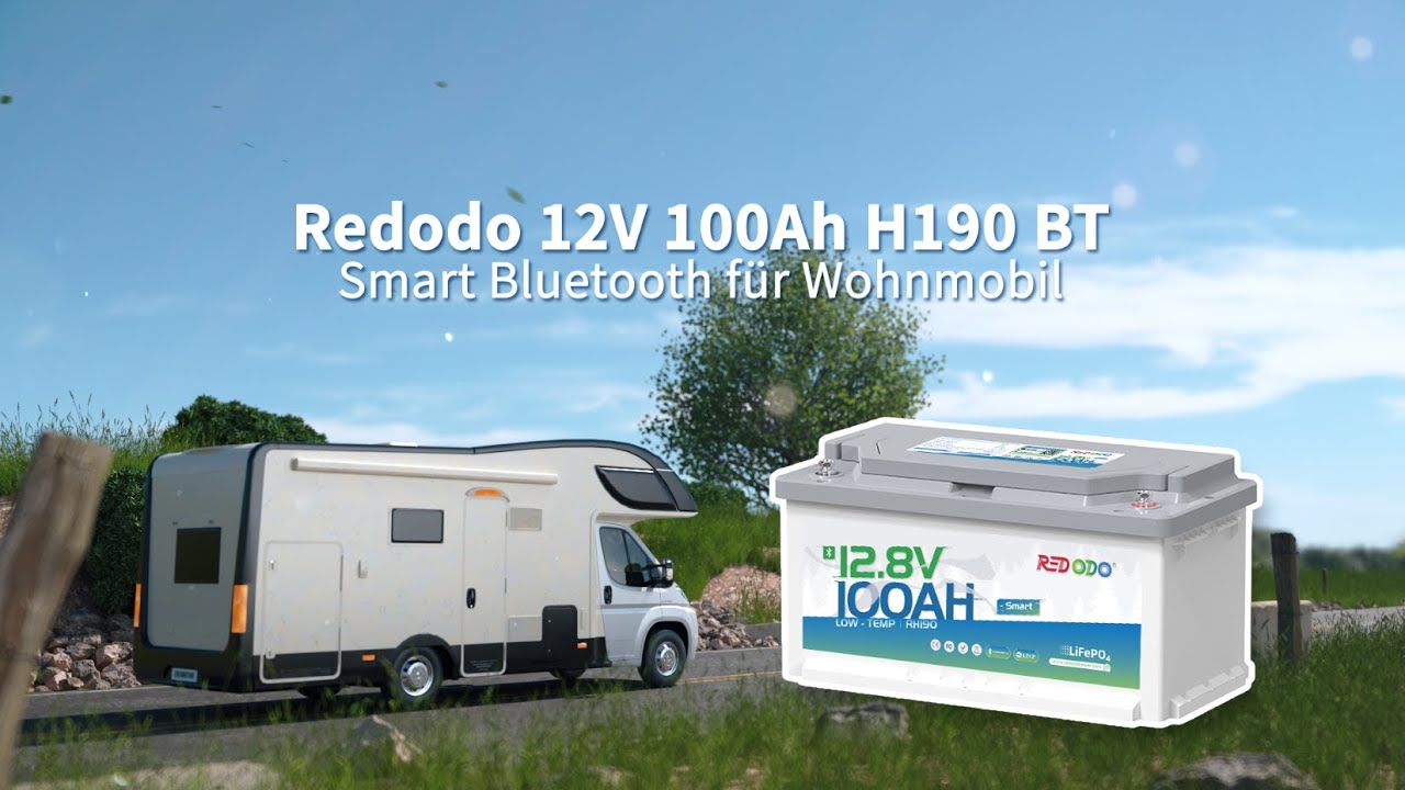 Redodo 12V 100Ah Lithium Batterie LiFePO4 Akku H188mm mit Bluetooth und ...