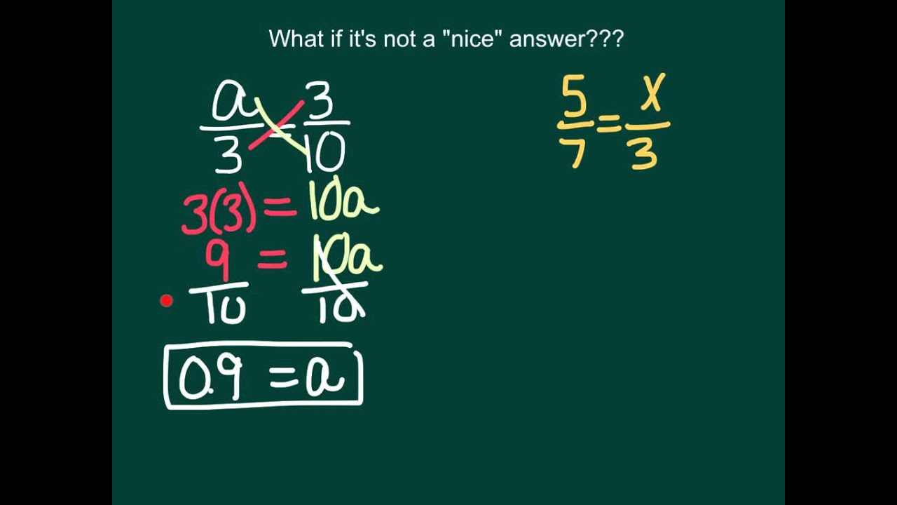 solving Proportions Using Cross Multiplication Review - YouTube