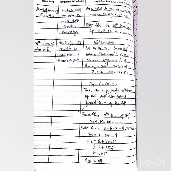 Arithmetic progression| class 10 | Macro lesson plan | - YouTube